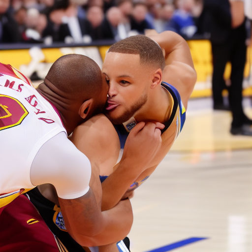2 men (steph curry) kissing with tongue (lebron james. Big a... by ... 2 men (steph curry) kissing with tongue (lebron james. Big a... by ...