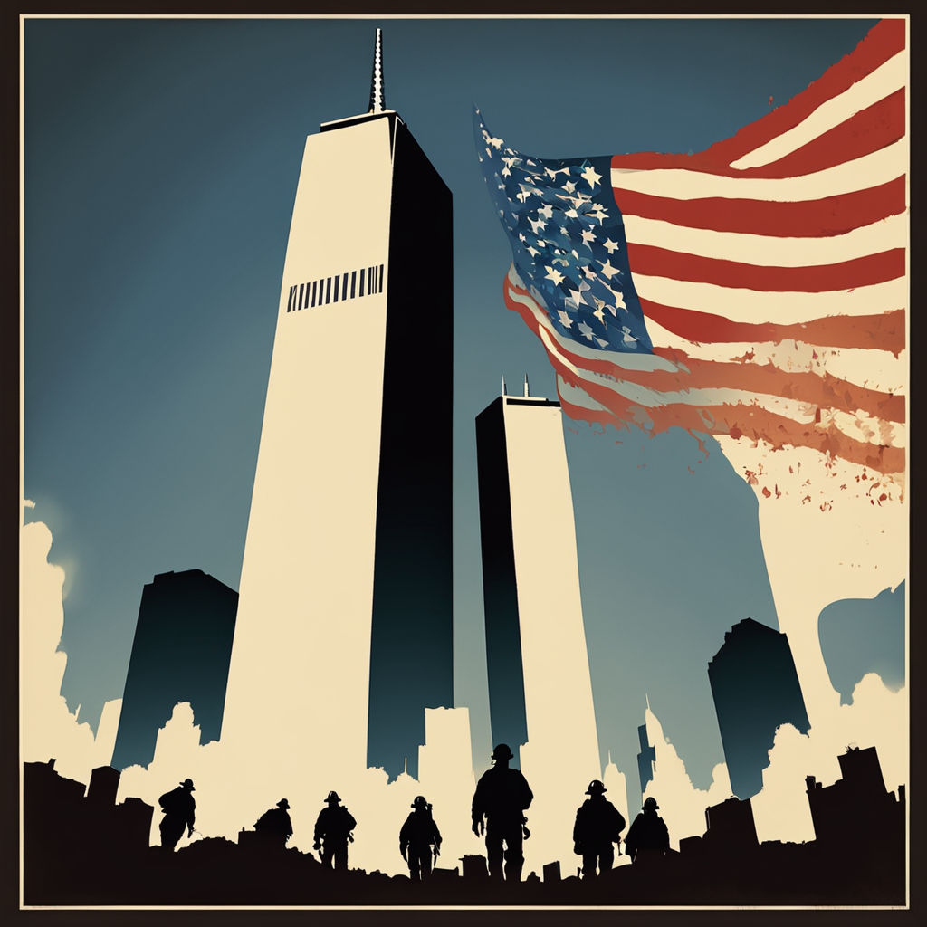 A vintage propaganda poster depicting September 11 attacks by ...