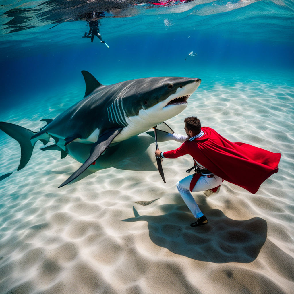 Underwater bullfight. A bullfighter in diving equipment stan... by Yuri ...