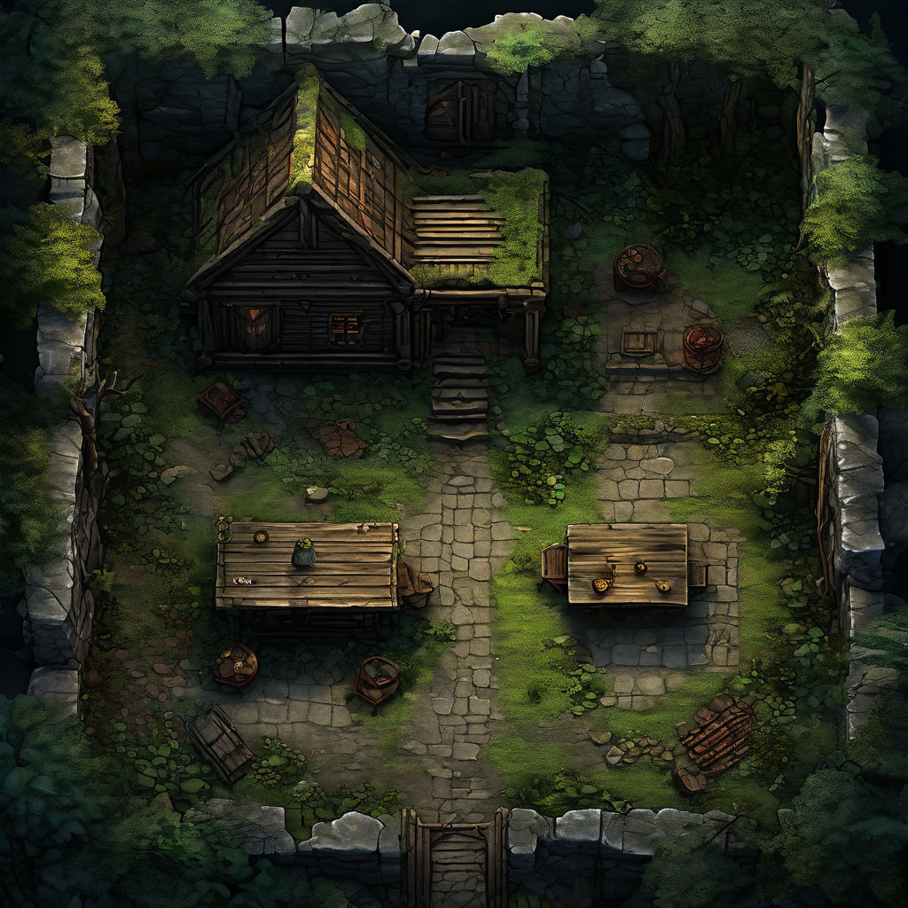 A dungeons and dragons top-down tabletop battlemap by Rafael Leal ...