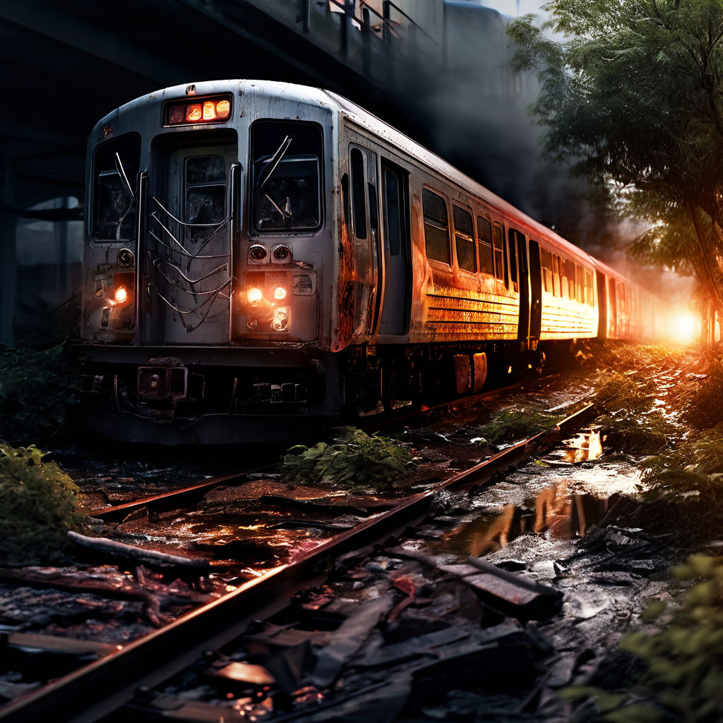 Train compartment flipped after derailing from tracks by 김보영 - Playground