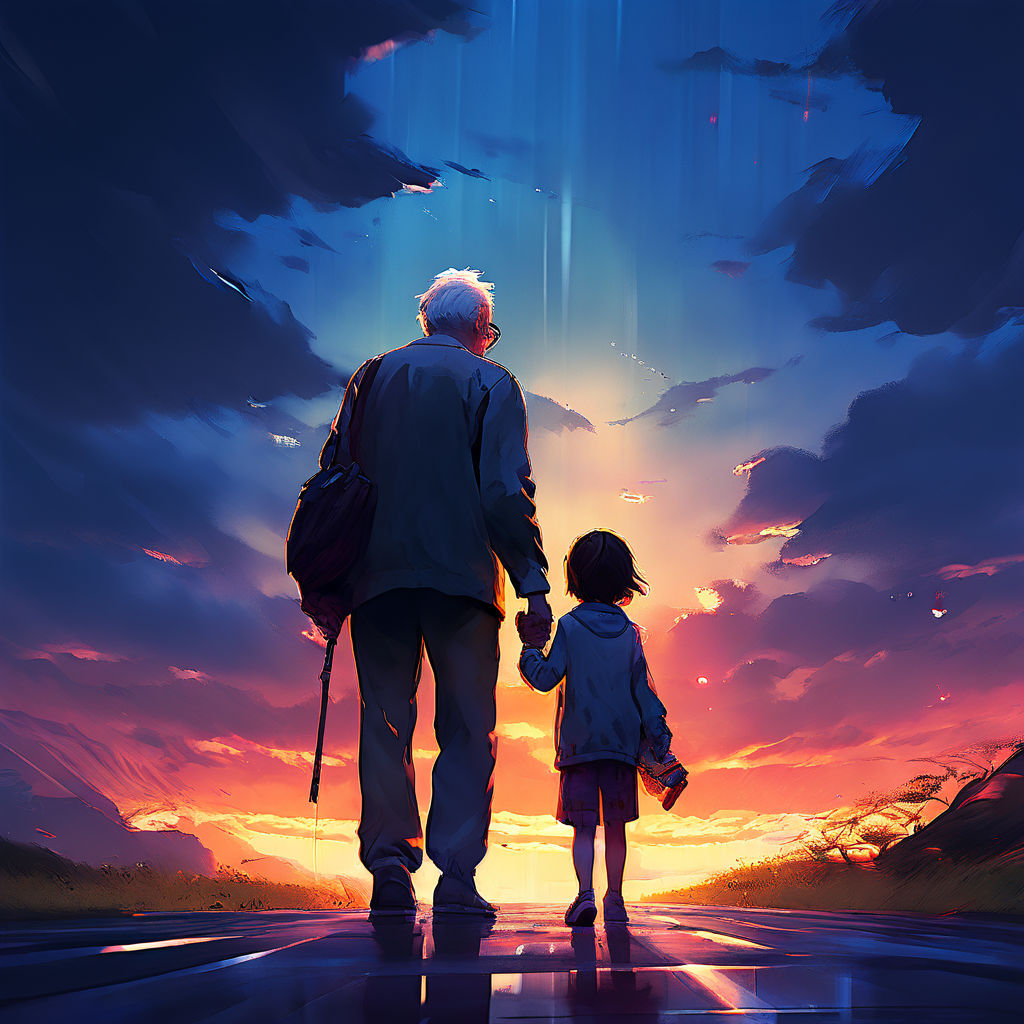 A poignant digital render capturing the heartwarming story o... by ...