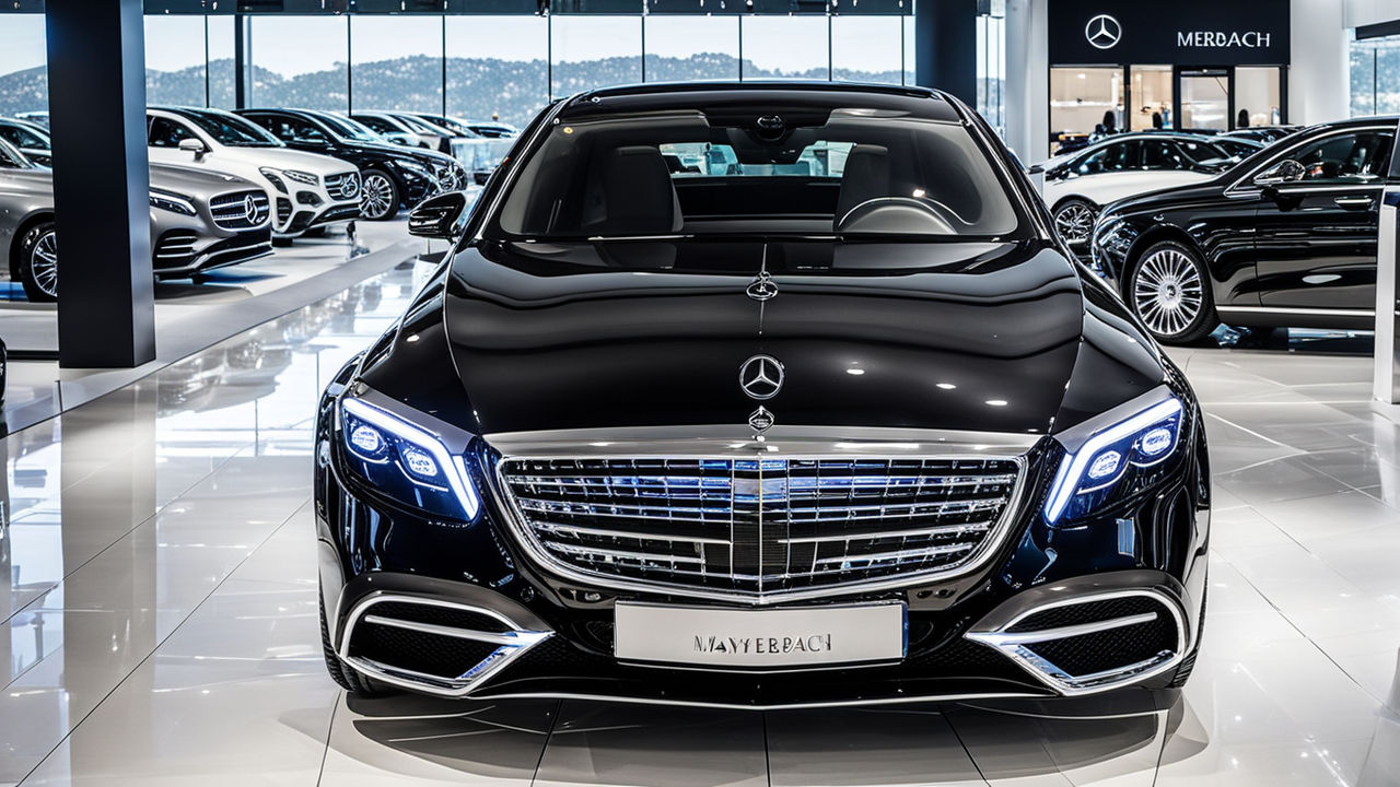 "A Front View of 2025 mercedes maybach is showcased in a mod... by aa ...