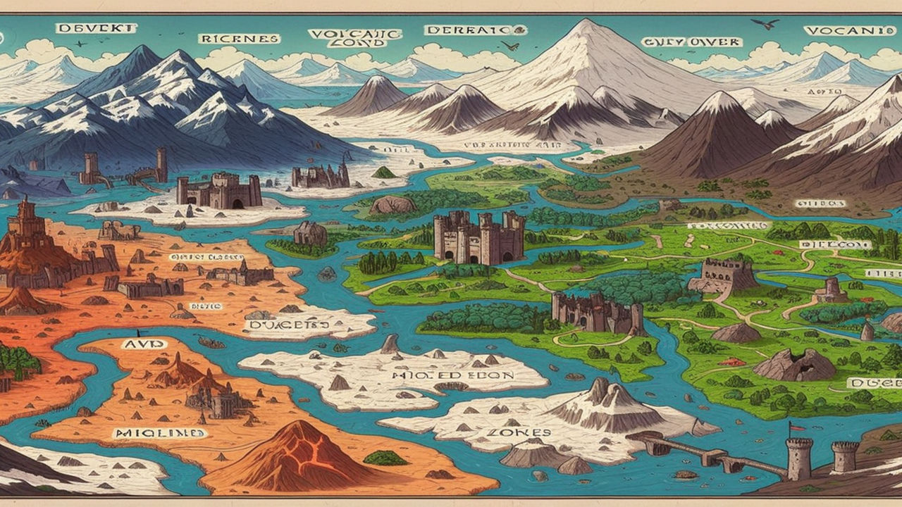 A map featuring an eruption of a volcano by Miura Plays - Playground