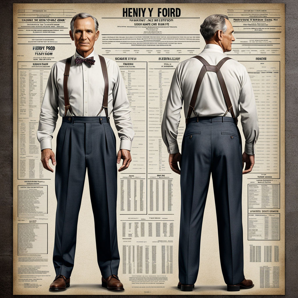 Henry ford full body character sheet from front and back ult... by ...
