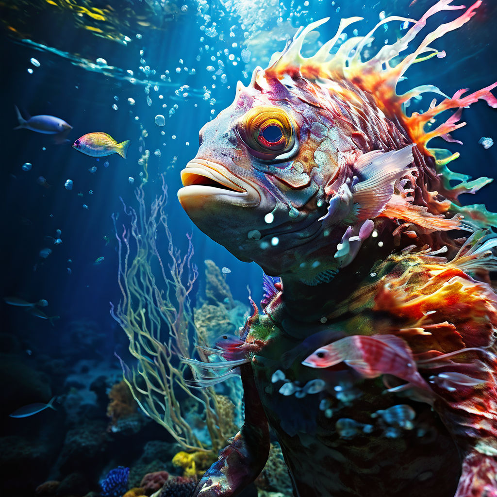 Humanoid image with a fish head by Mandie - Playground