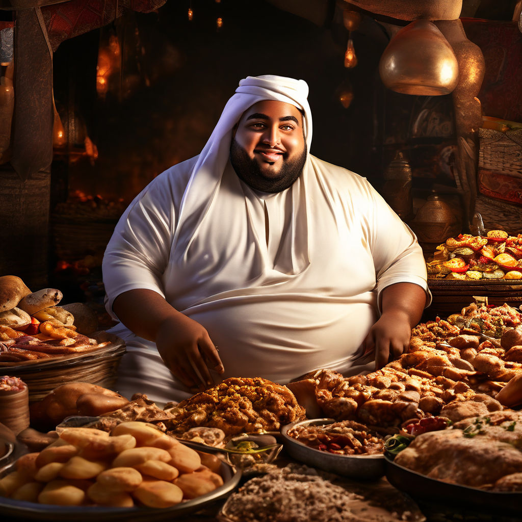 Image of overweight young fat brown skinned bronzed arab man... by Ch ...