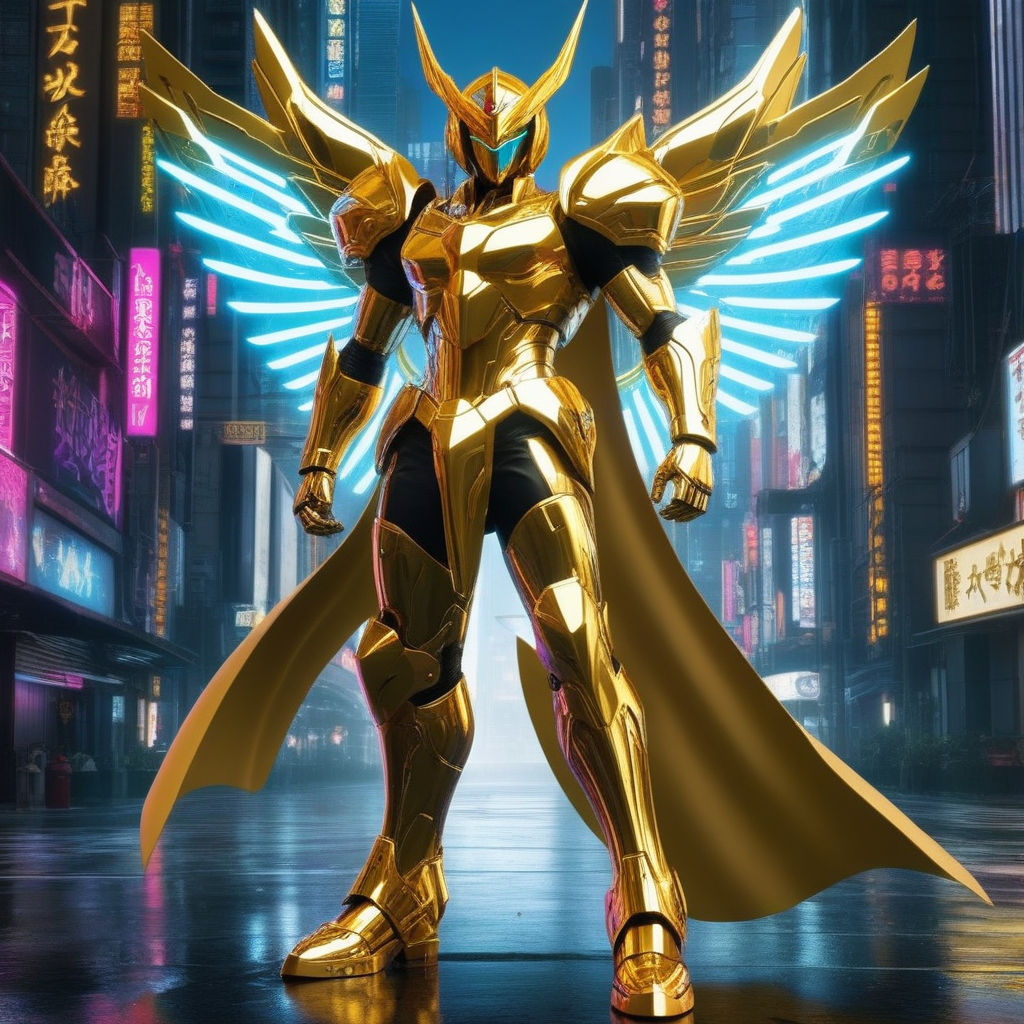 Full body golden saint seiyan with cyberpunk concept. by Rhonald ...