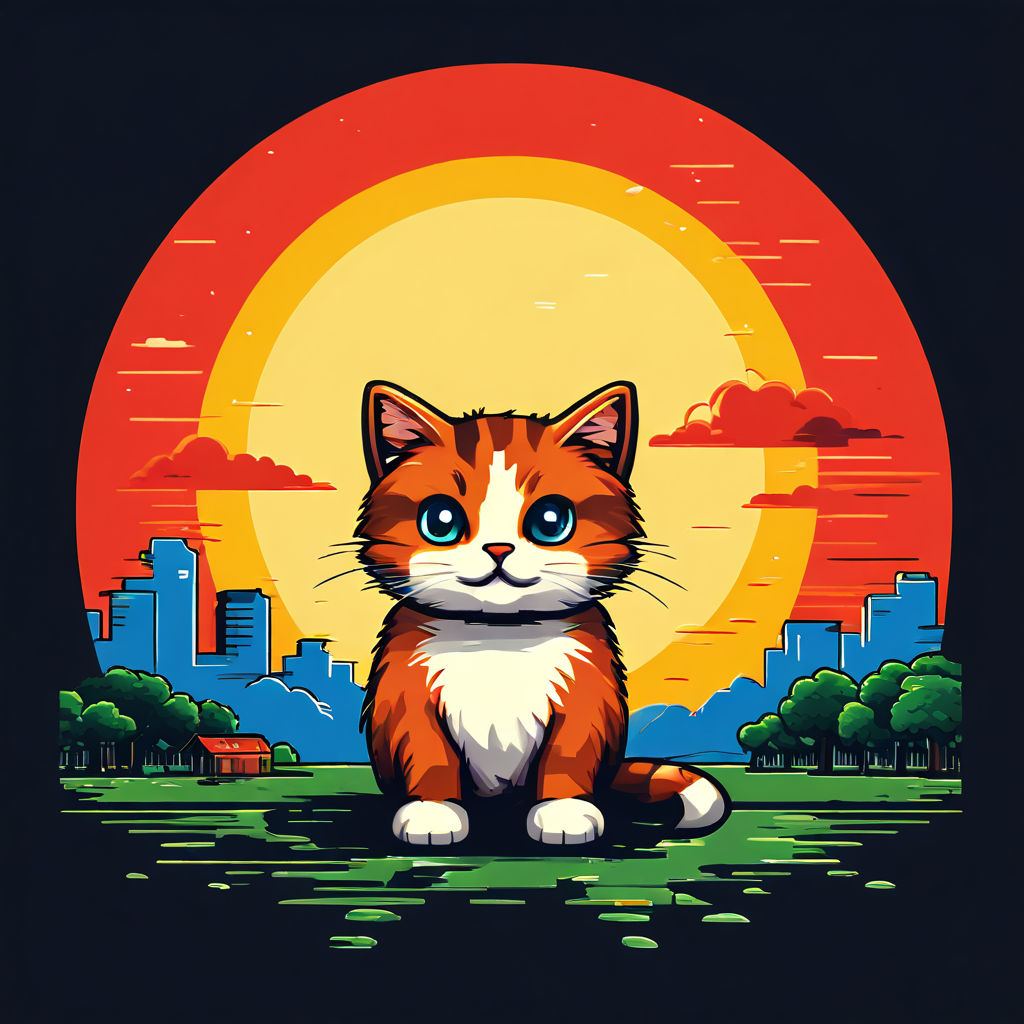 Poster 8 bit cat cartoon by 0xffe4 - Playground