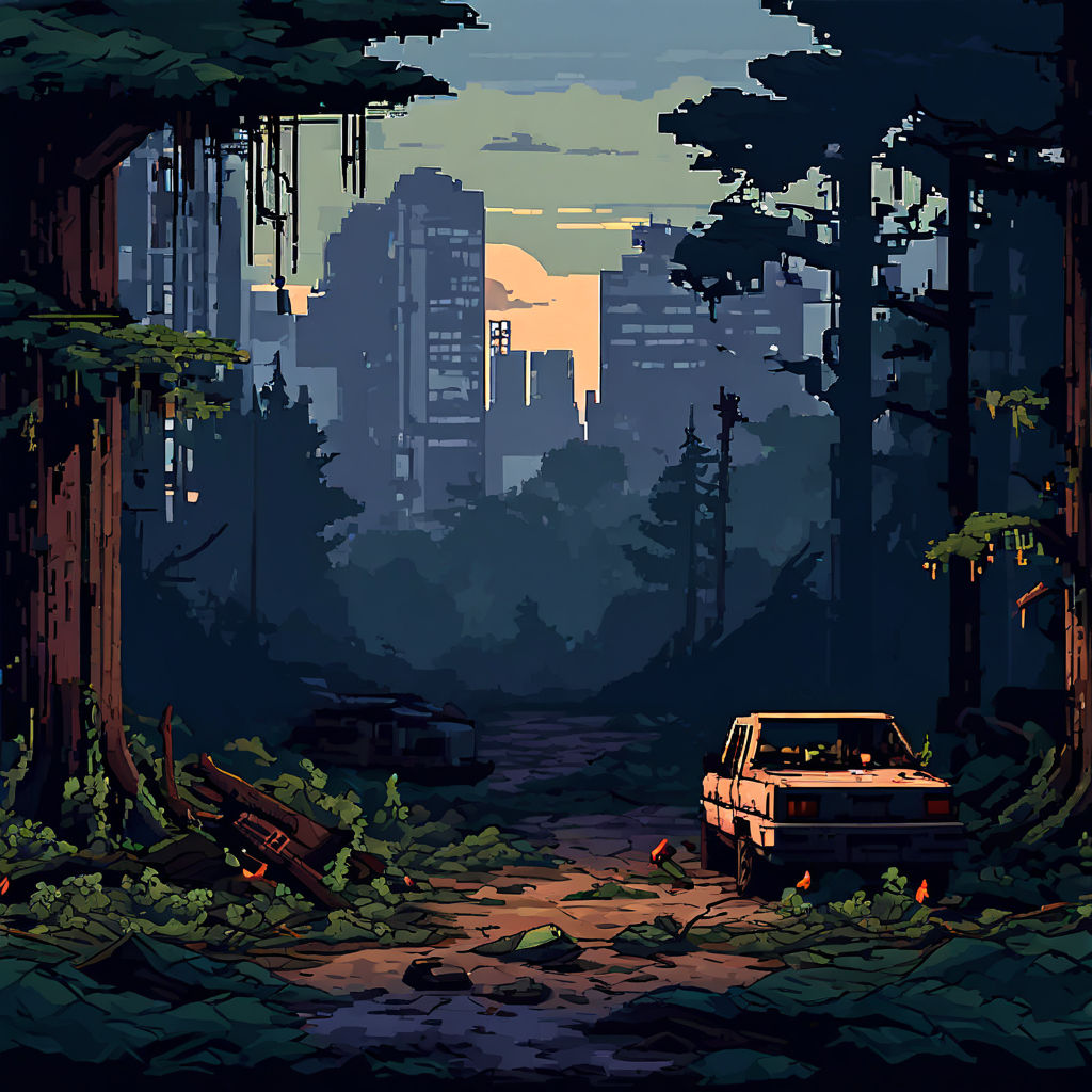 Create a pixel art ending scene showing a detailed 2D sprite... by 노유래 ...