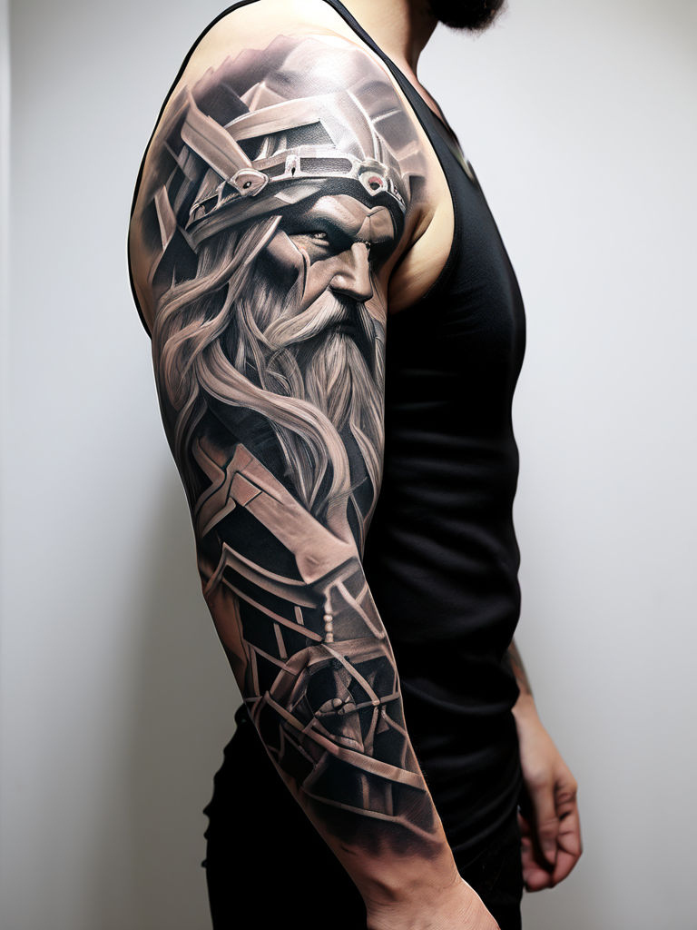 Realistic Odin and Freya tattoo turning into dna strands and... by ...