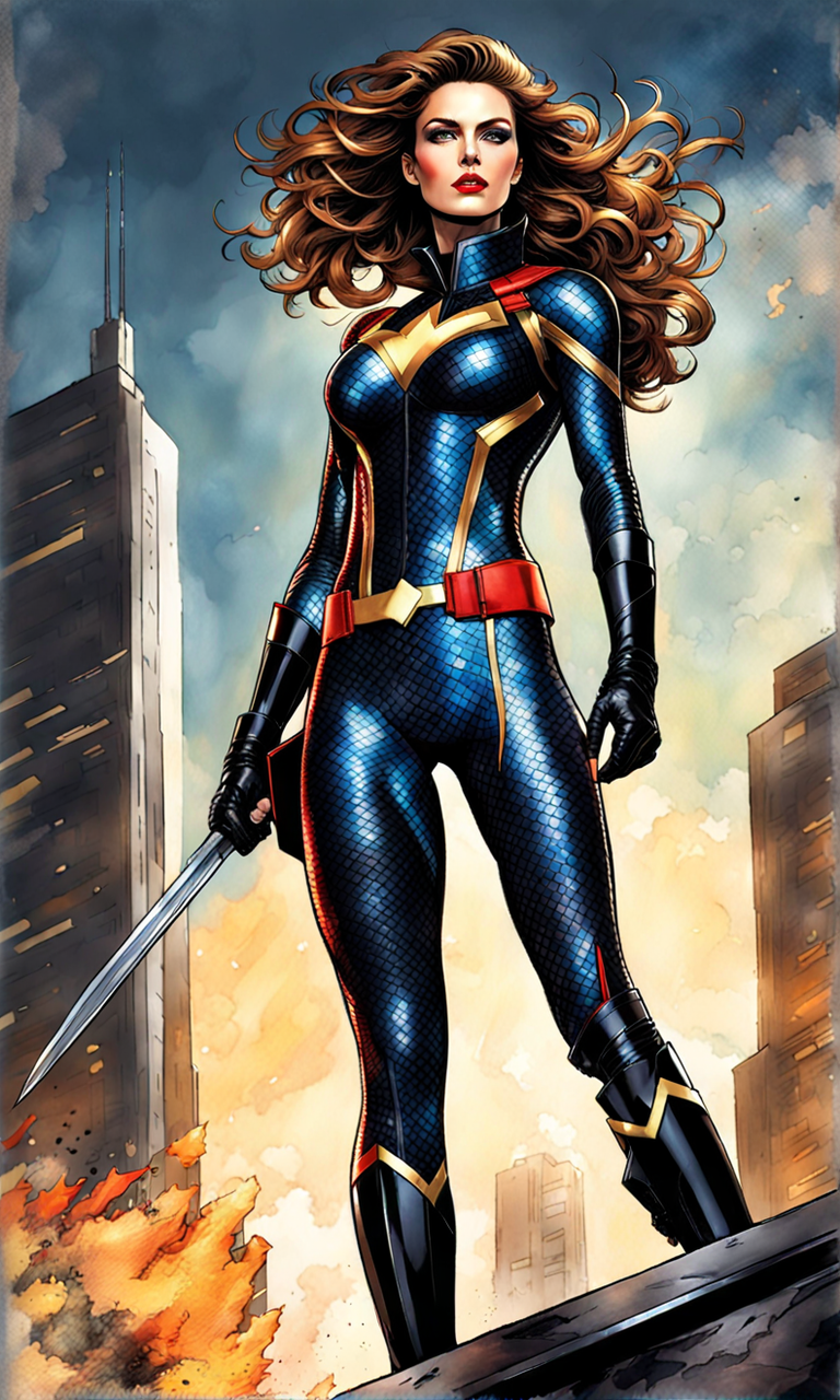 Female superheroine in super hero pose by Виктор Dry - Playground