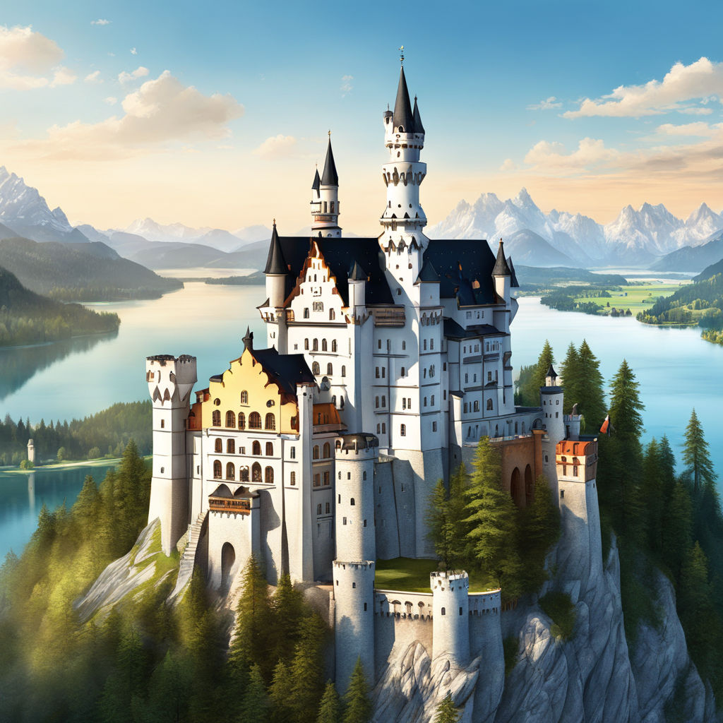 Make book cover show a Neuschwanstein Castle by sadaf ishfaq - Playground