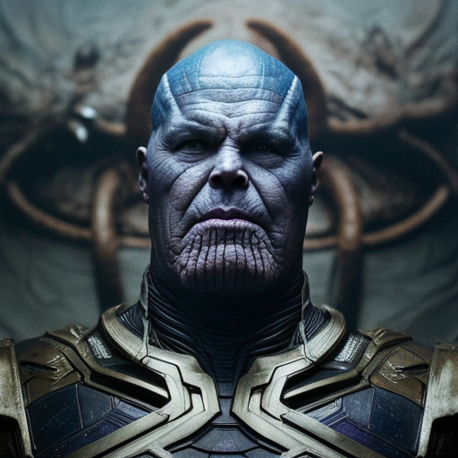 A detailed realistic portrait of Thanos by Nurpu pm - Playground