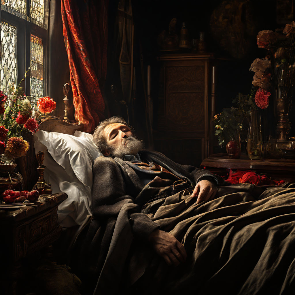 A man on his deathbed by saheb deb - Playground