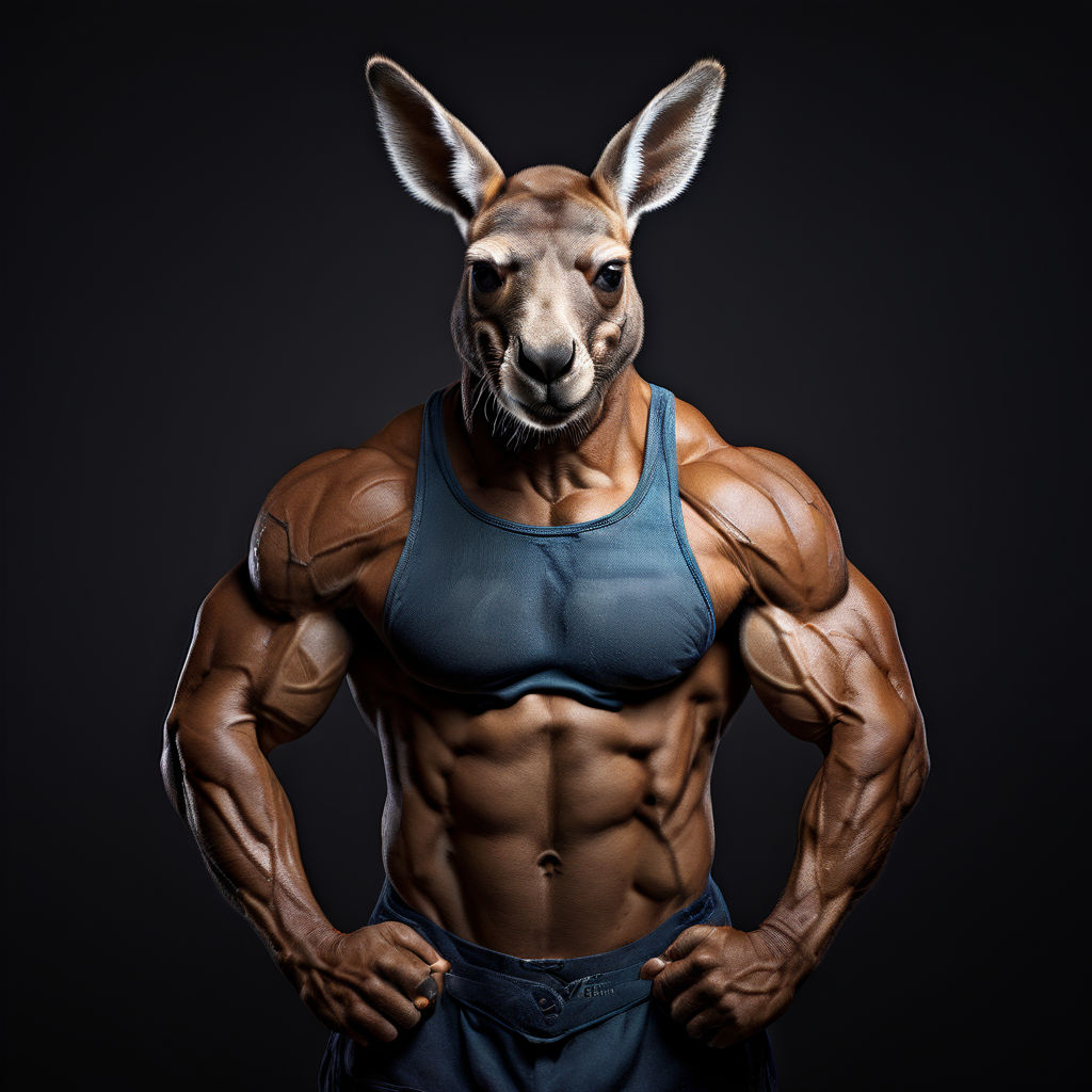 Strong Kangaroo with muscles by Yarin Chetrit - Playground