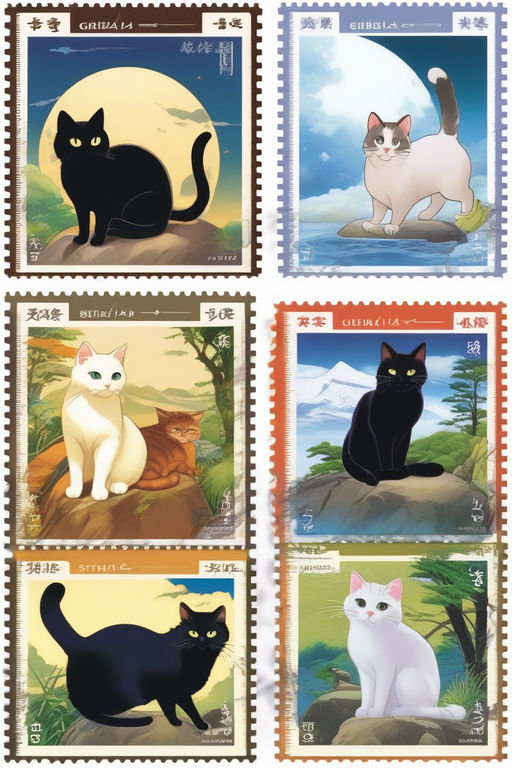 4 types of stray cat stamps by 원더냐옹쓰 - Playground