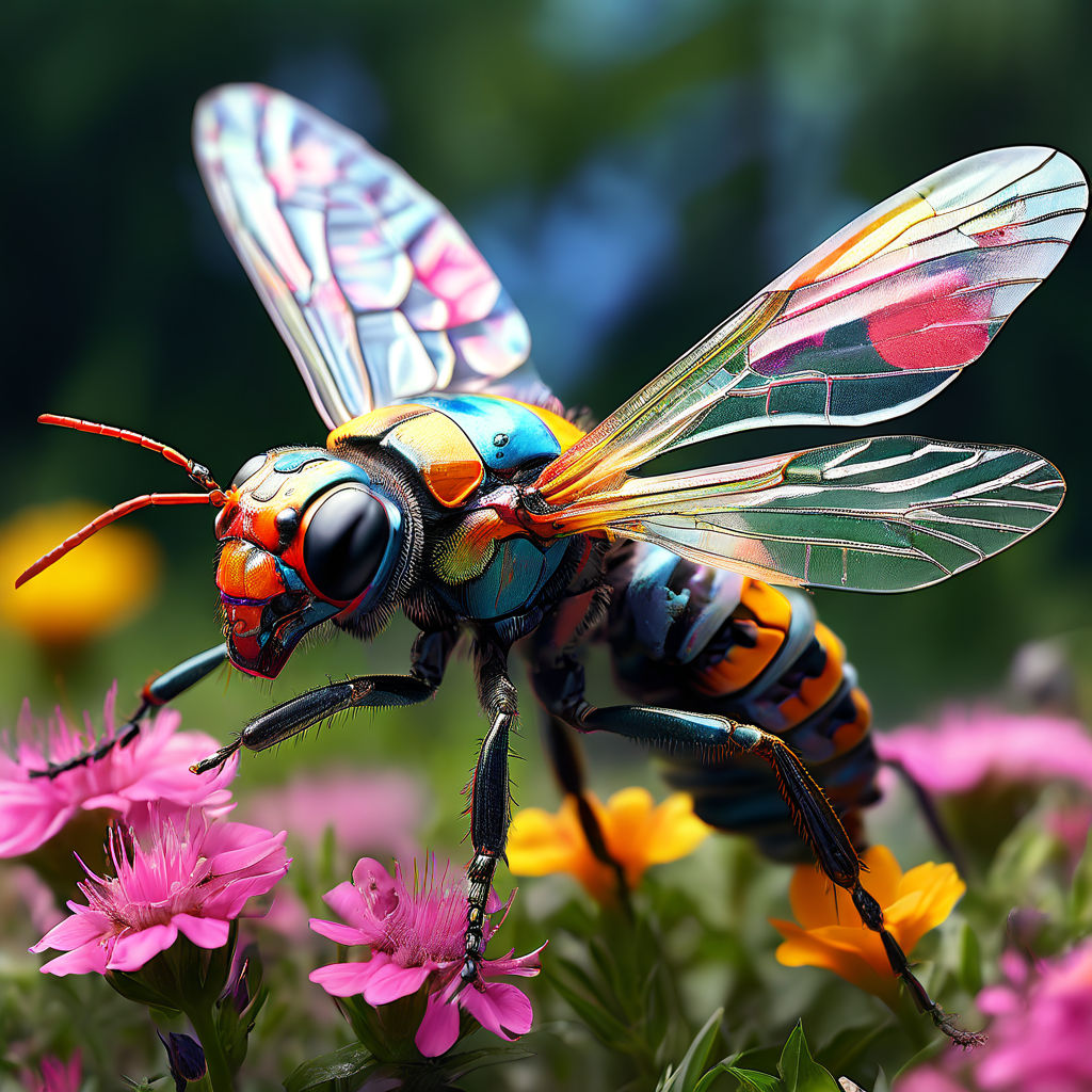 A humanoid insect creature with a small proboscis and transp... by ...