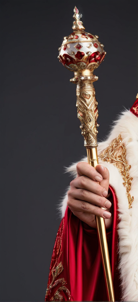 A close-up photograph of an ornate scepter held by someone d... by Amp ...