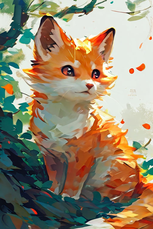 Adorable kitsune nine tailed cat japanese by E - Playground