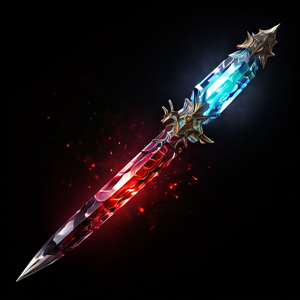 Red Dagger with iridescent scales and a broken glass effect ... by Tui ...
