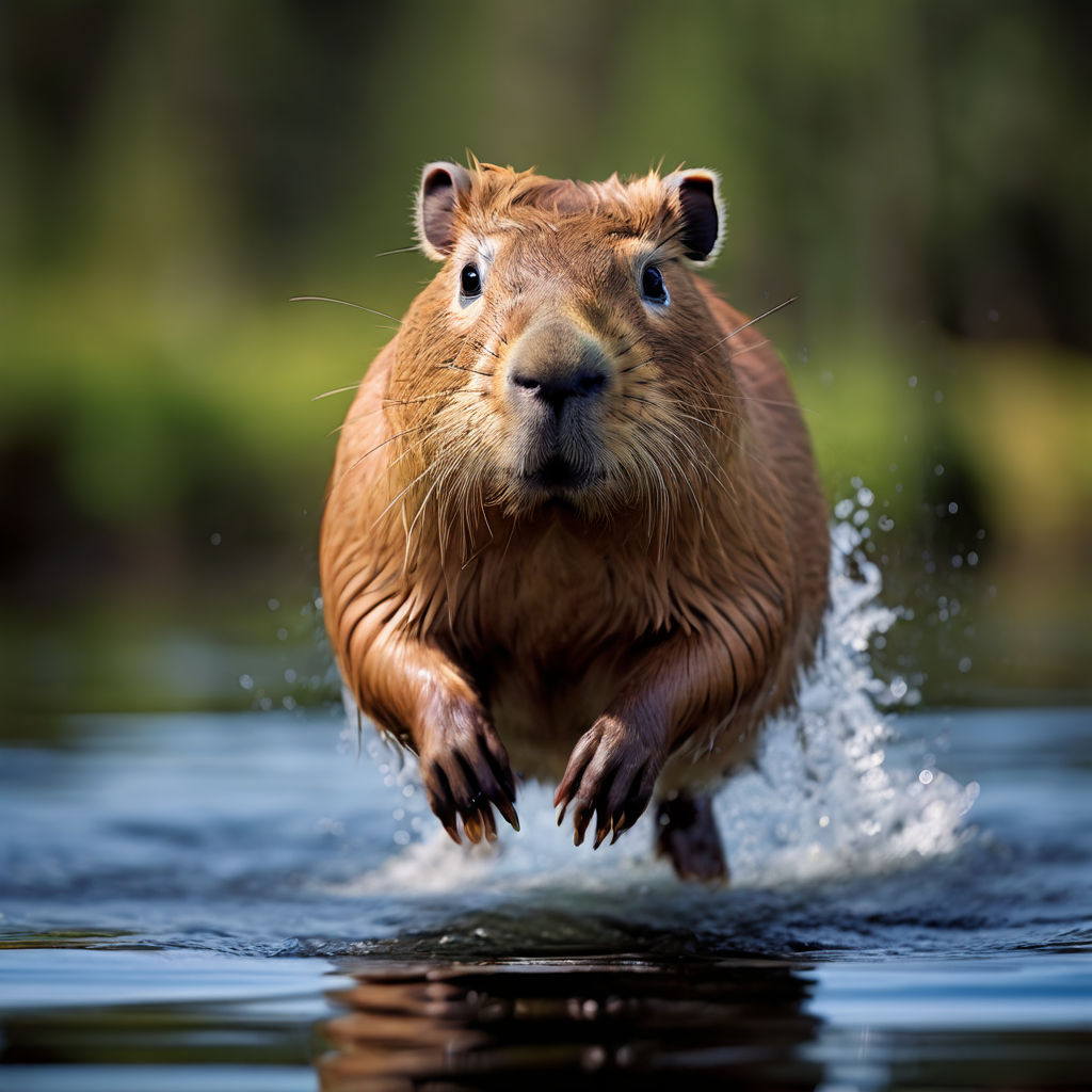 A Capybara diving by 10834劉晏劼 - Playground