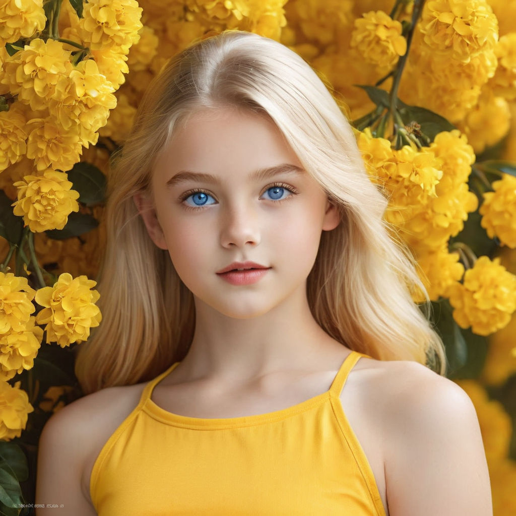 A hyper realistic photo of a beautiful 12 years old girl wea... by ...