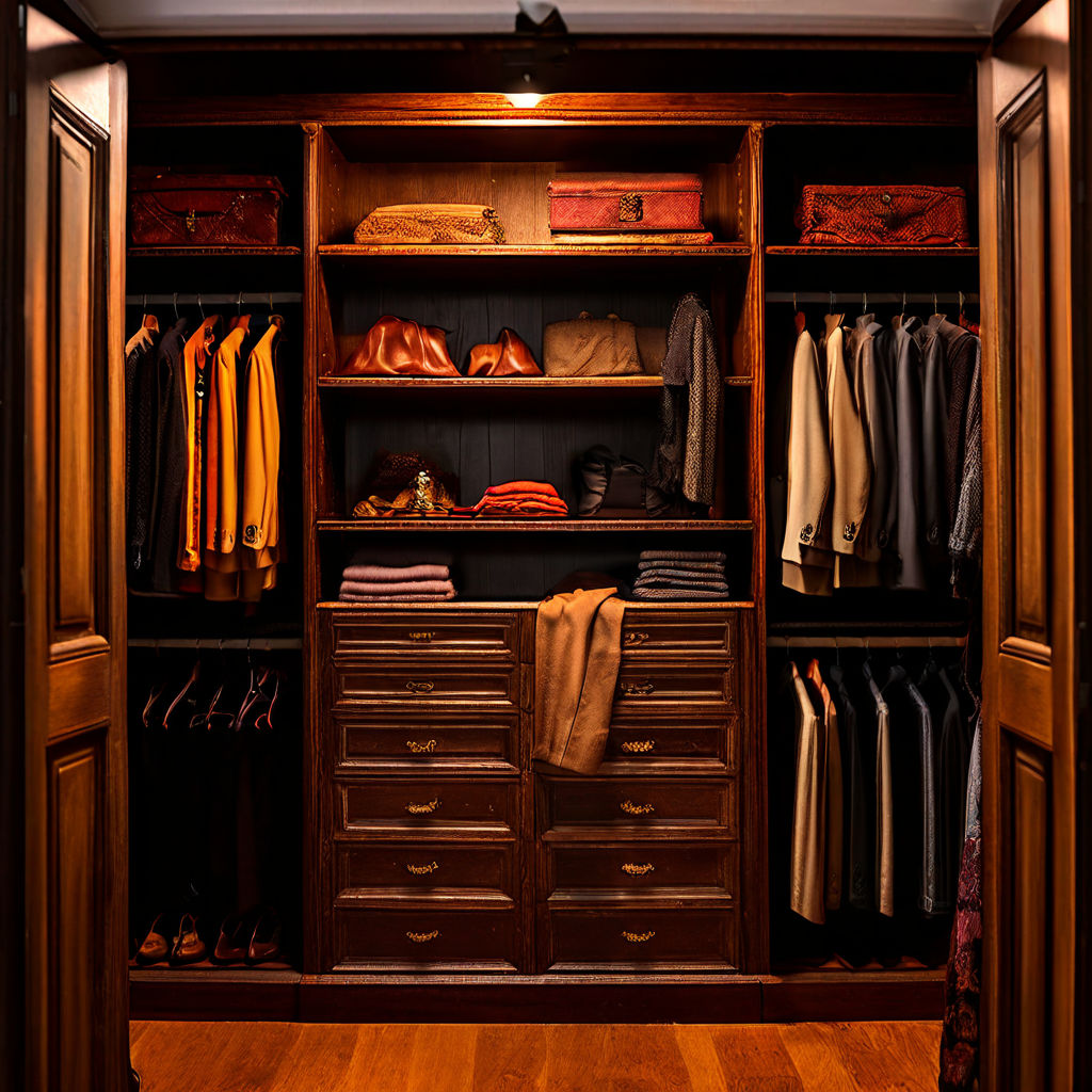 A close-up shot of the brown antique closet by 김화정 - Playground