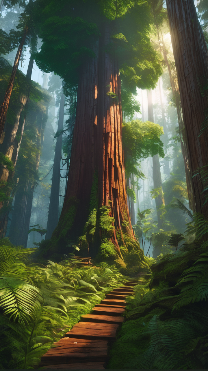 Redwood tree jungle by Andrew Weston - Playground