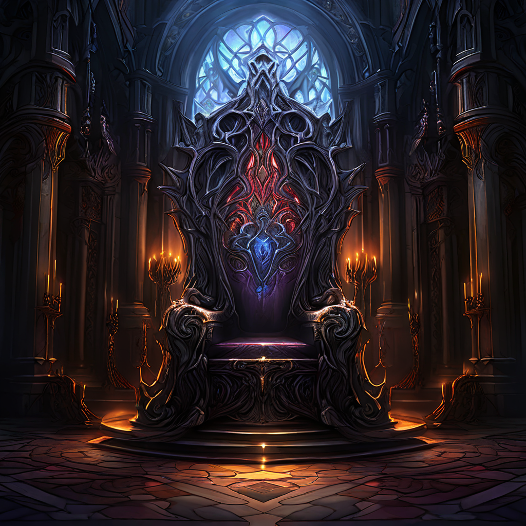 Charcoal drawing of an ornate throne inspired by World of Wa... by ...