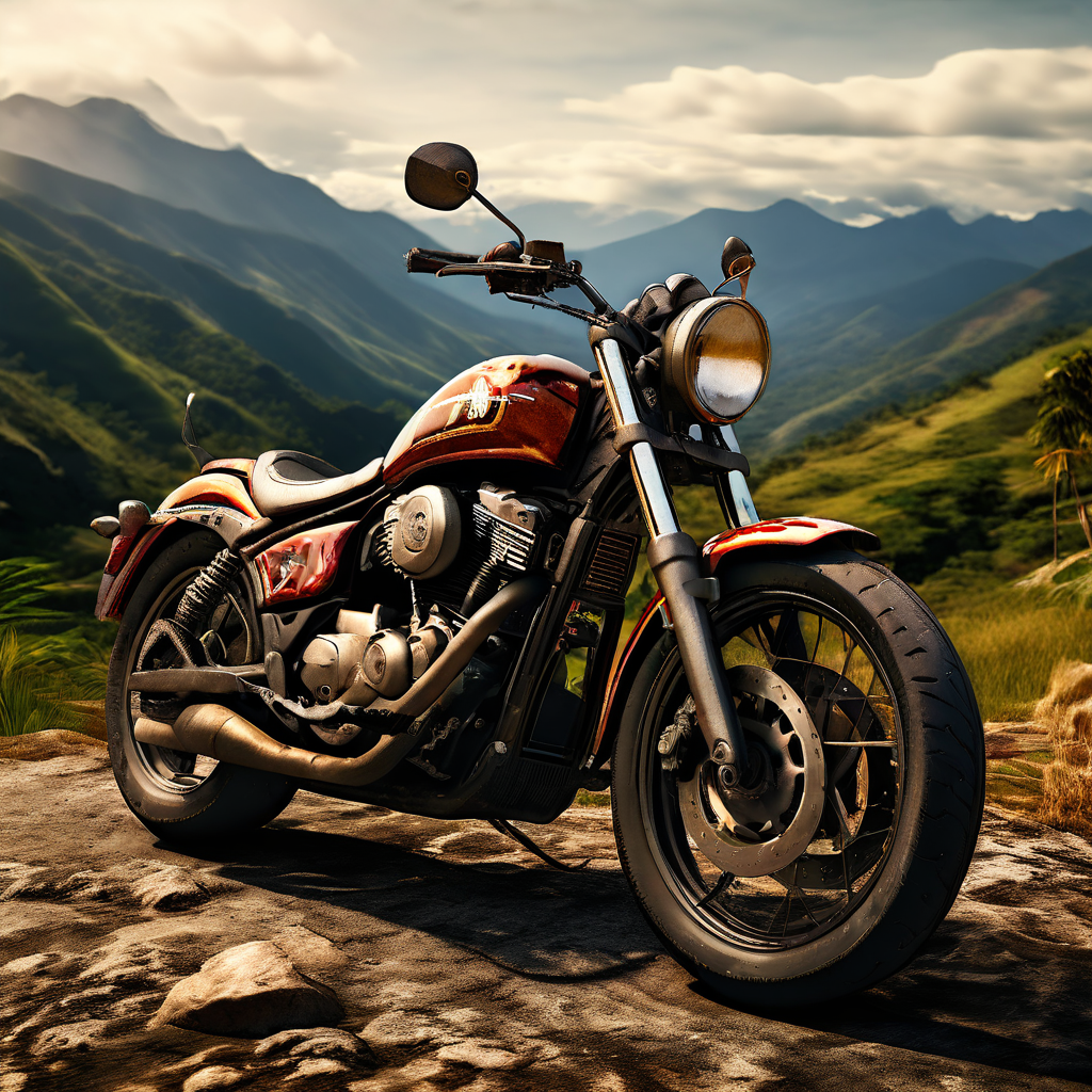Create a realistic motorcycle in the mountains of nicaragua ... by ...
