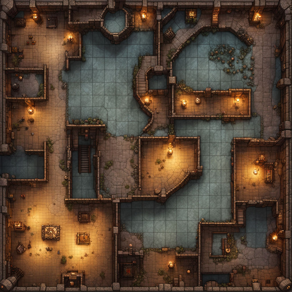 A Dungeons and Dragons tabletop battle map in top view by luiz henrique ...