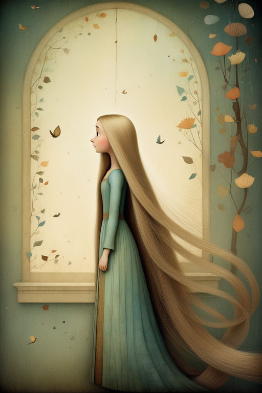 A very detailed picture depicting RAPUNZEL WITH VERY LONG HA... by ...