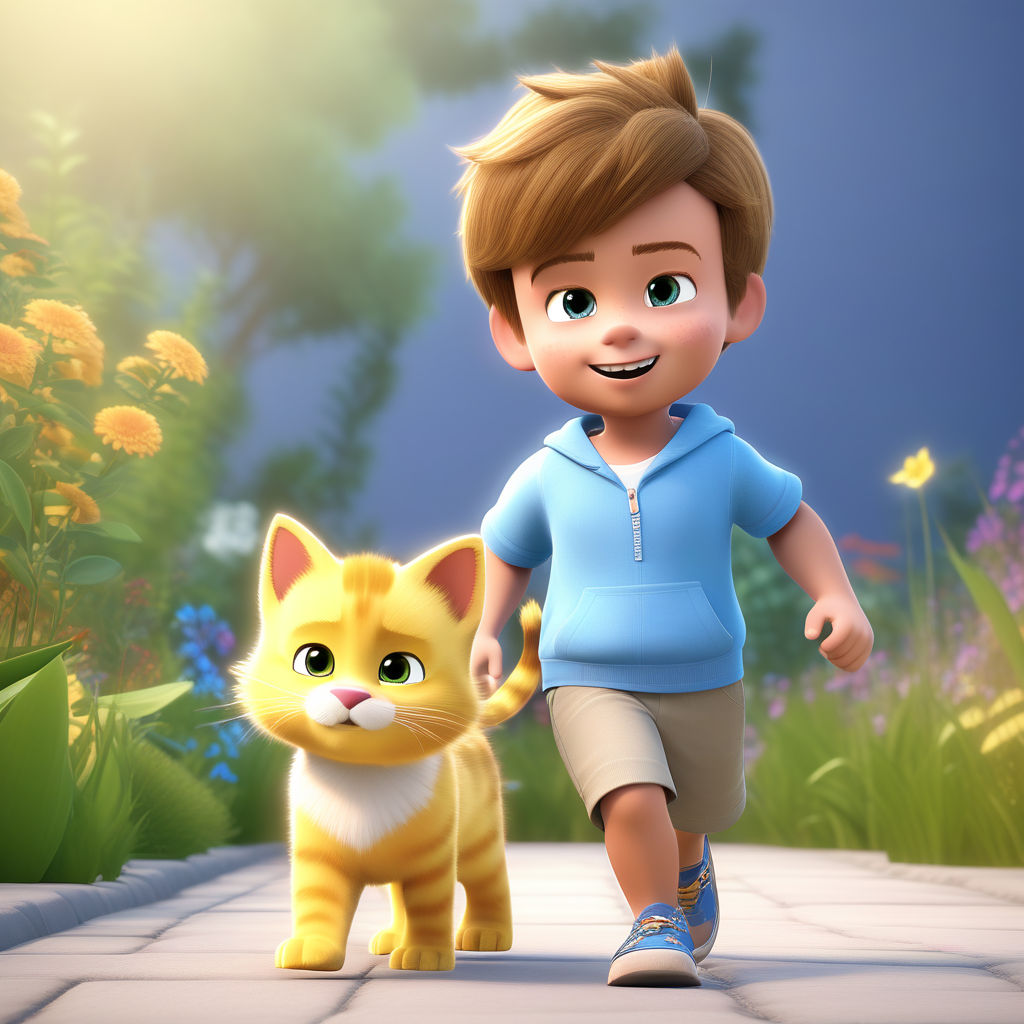 Boy 5 year-old cartoon 3d animation character small and shor... by ...