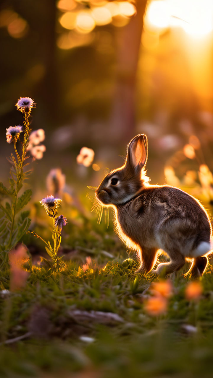 Rabbit walking through a serene meadow by Truth Rai - Playground