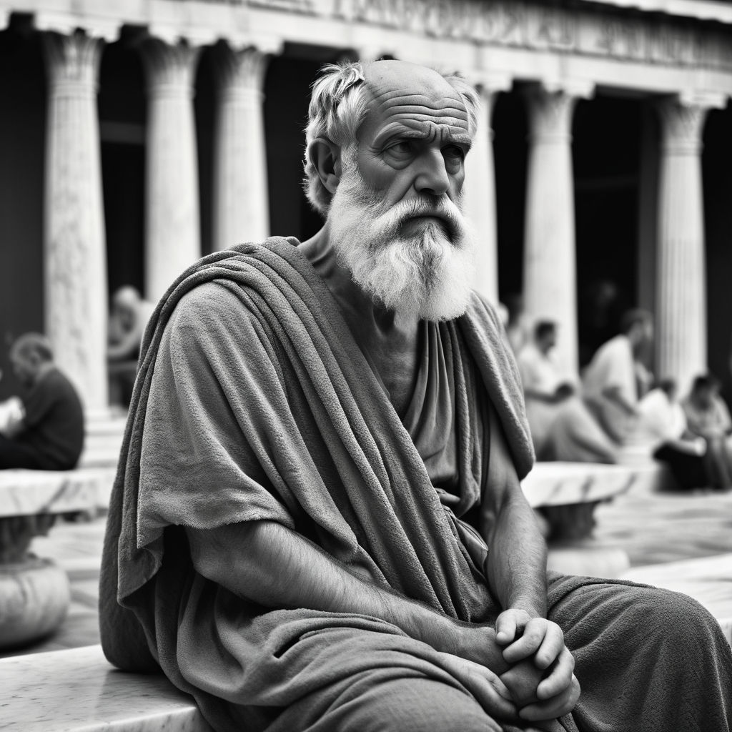 Black and white photography of an ancient Greek philosopher by SW Studio - Playground