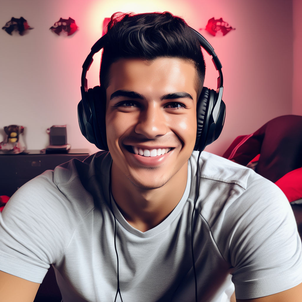 Un chico gamer con cascos gamer sin cable by Pachito games - Playground