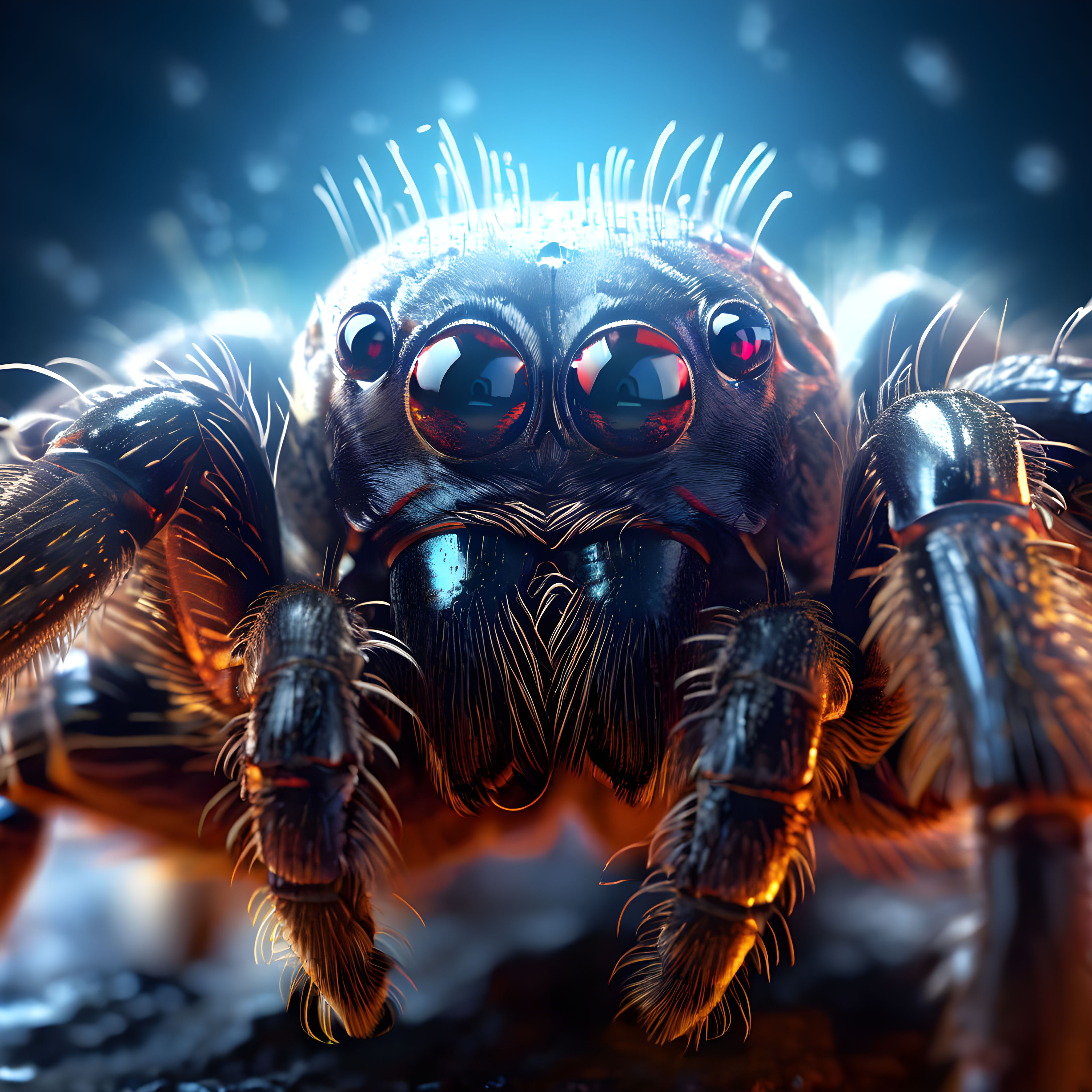 Tarantula face in extreme close-up by Akbar Pinheiro - Playground