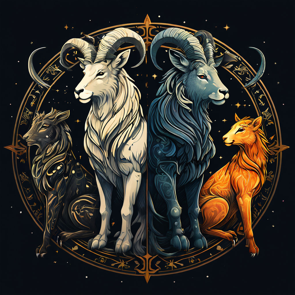 12 zodiac signs as animals standing side by side by Rubis - Playground