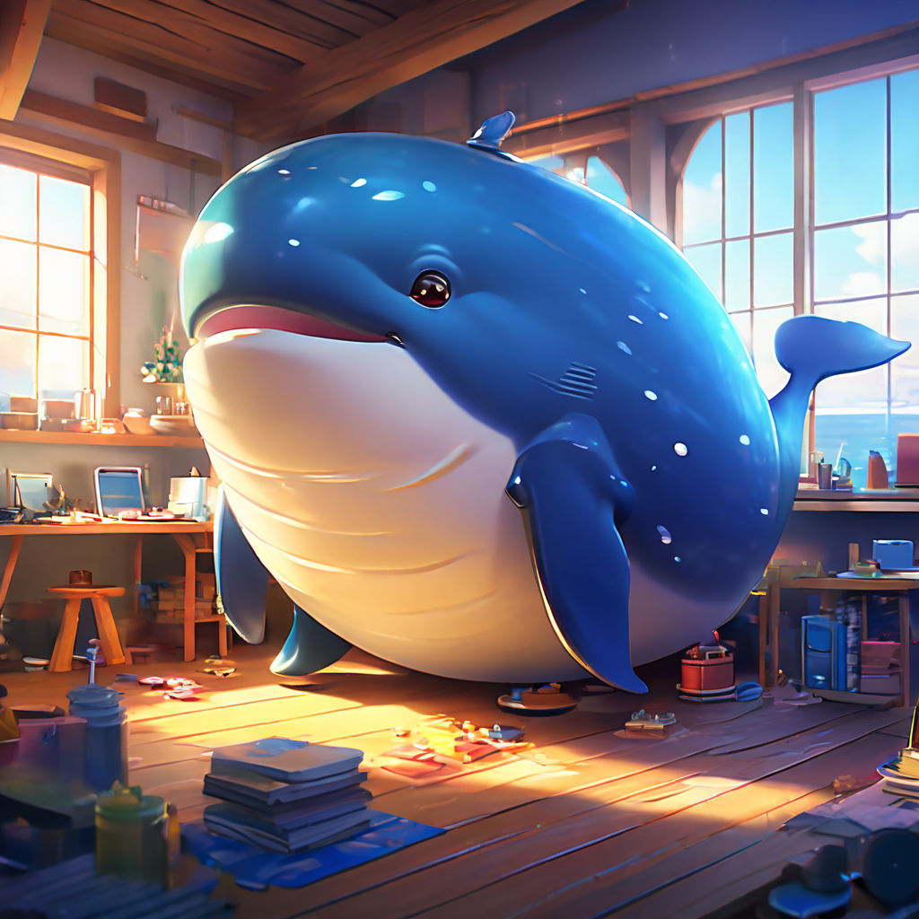 3d cute fat whale cartoon by Firdaus Aimann - Playground
