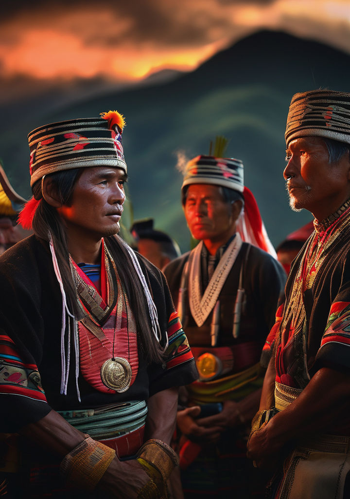 Igorot men and women clad in Benguet's traditional attire lo... by XYRI ...