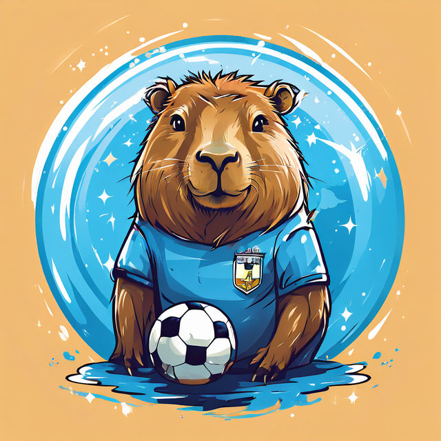 Capybara donning Argentina's soccer national team jersey by Alexey ...