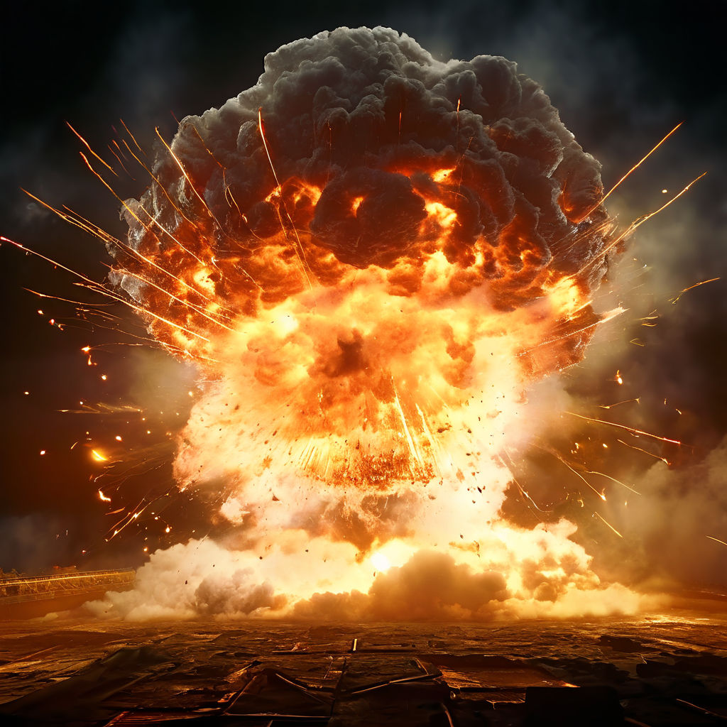 Gigantic atomic bomb suspended in mid-air by Kitsune67 - Playground