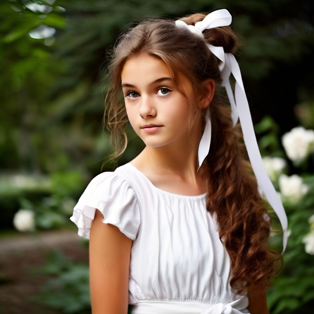 Take a picture of a very beautiful 15-year-old girl with bro... by yael ...