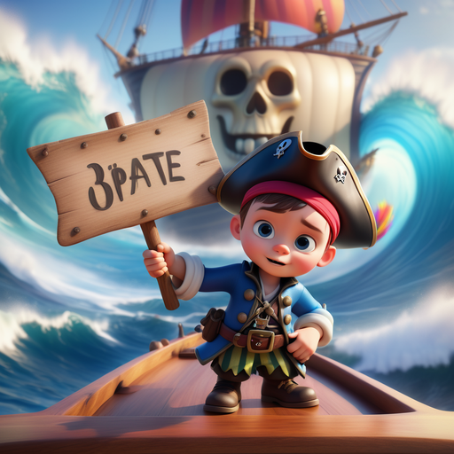 A close-up view of a pixar style 3d cartoonA cute Pixar A Pi... by ...