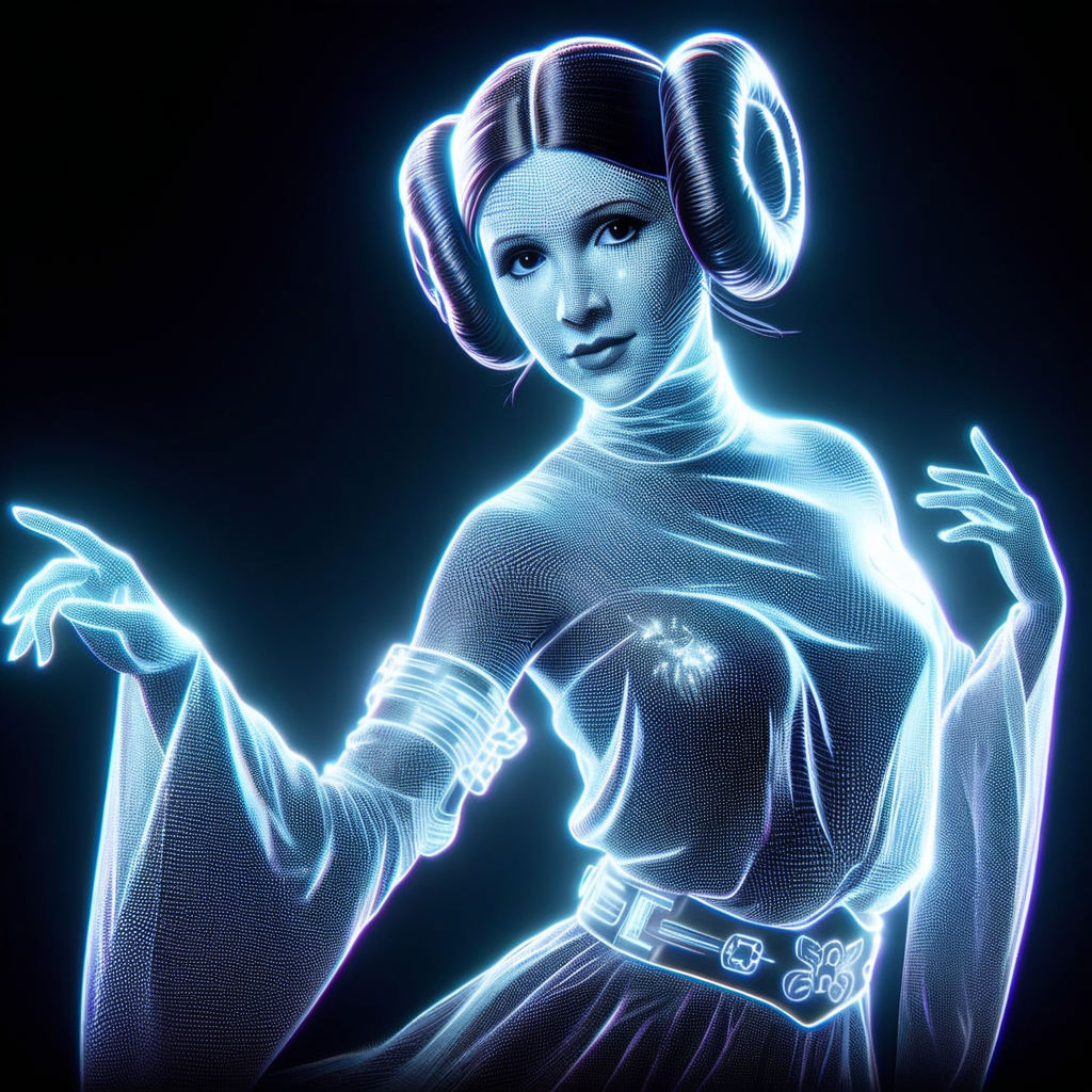 Hologram of Princess Leia from Star Wars dancing and twirlin... by ...