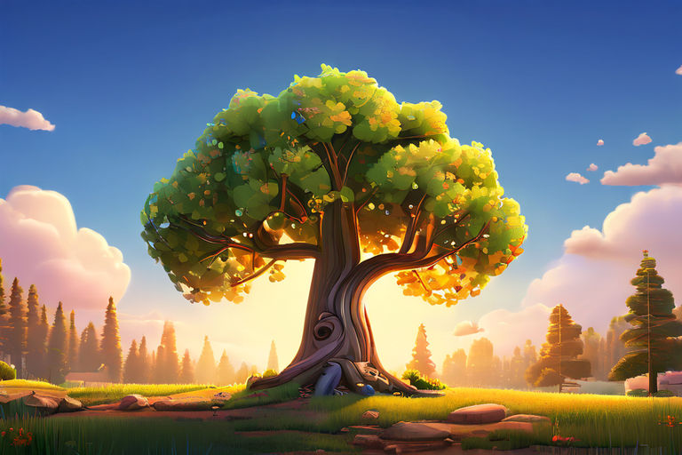 A cartoon aspen tree. Pixar Studio by Сказочные Мелодии - Playground