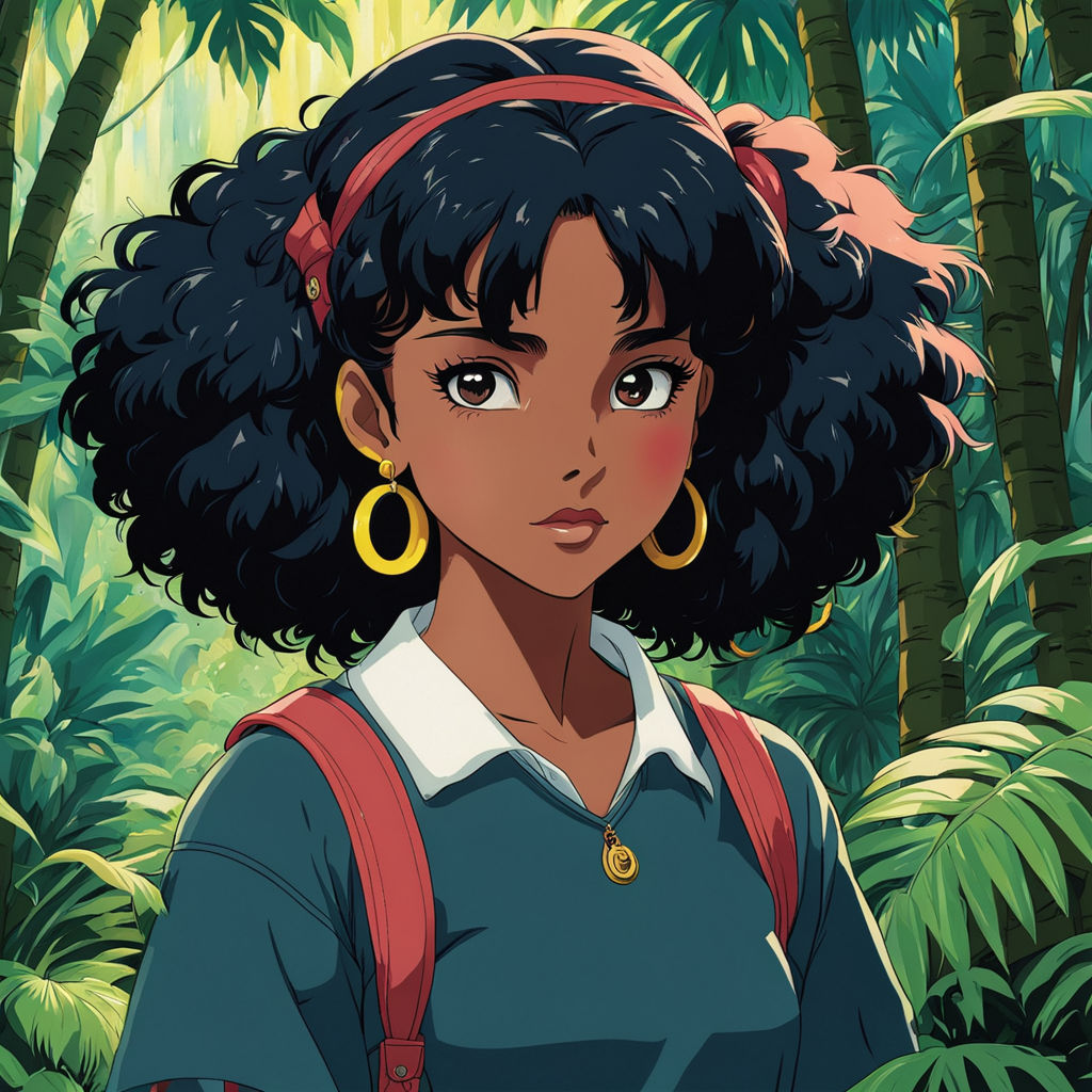 90s Anime Dominican black Latina girl emo goth studio ghibli... by ...