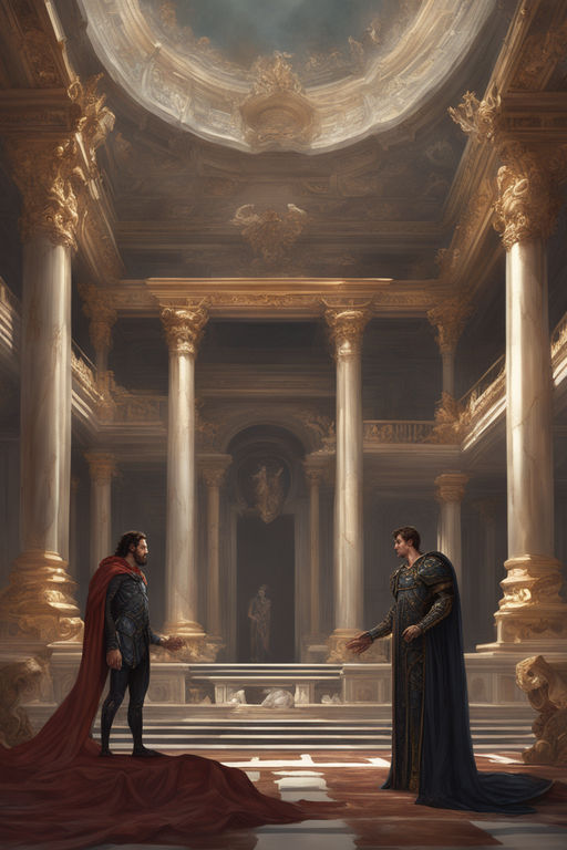 Illustrate a semi-realistic digital art scene where King Pol... by ...