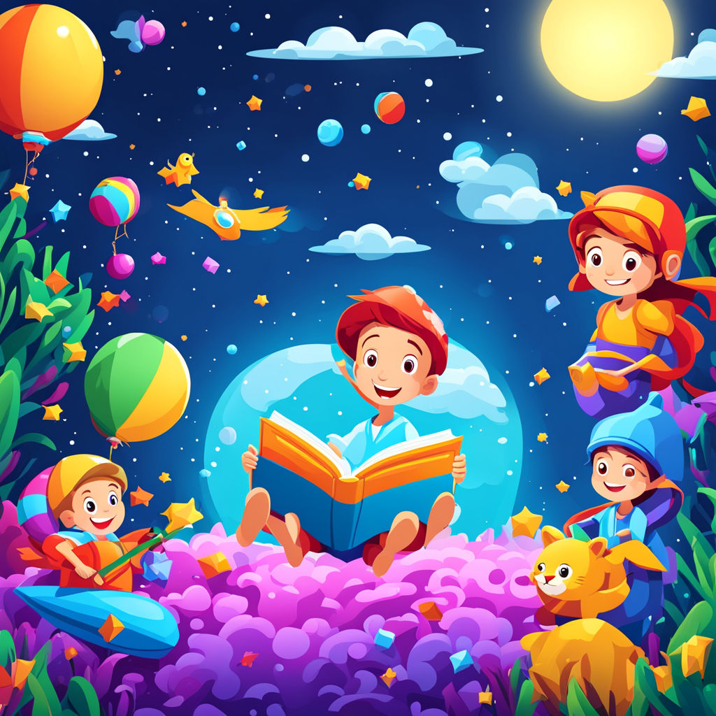 Kids bedtime stories landing page wide image by Mihai Margau - Playground